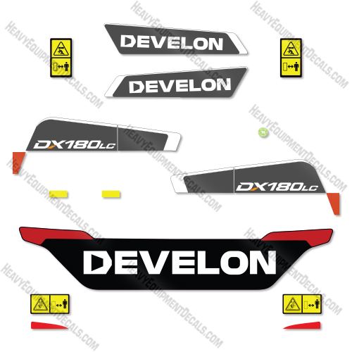 - Fits Develon DX180LC-5 Decal Kit Excavator #DVLN-DX180-5